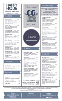 Menu • CG Public House & Catering